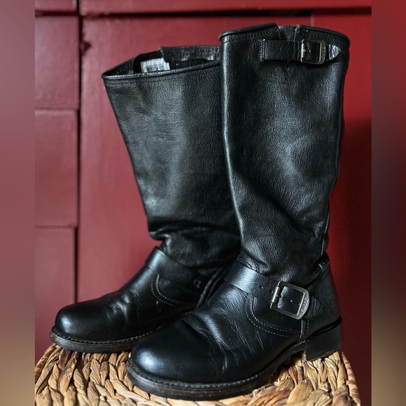 Frye | Shoes | Frye Black Leather Veronica Slouch Boots | Poshmark